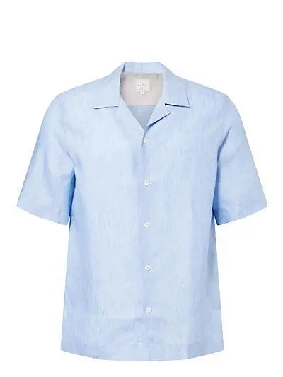 Paul Smith Short-sleeve Linen Shirt - Blue