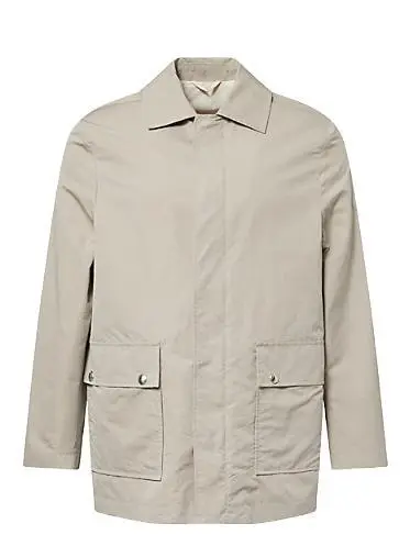 Eleventy Cotton And Silk-blend Jacket - Military Green