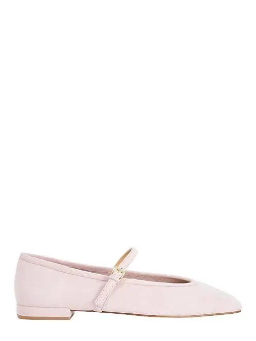 DUNE Hearthrob Leather Mary Jane Shoes - Blush Suede