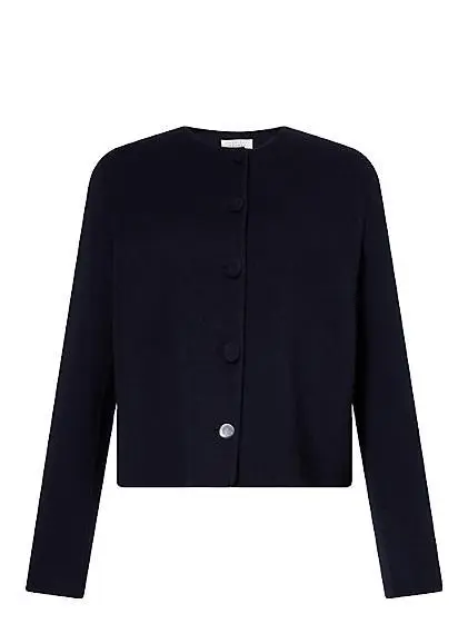 Gabriela Hearst Round-neck Cashmere Jacket - Dark Navy