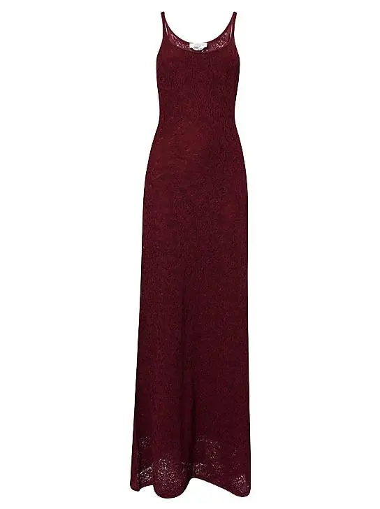 Gabriela Hearst Meridian Lace-knit Midi Dress - Bordeaux