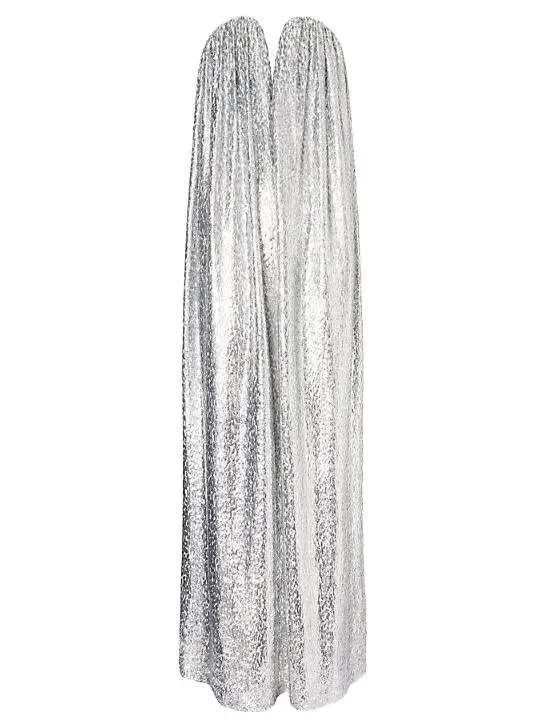 Stella McCartney Strapless Fil Coupe Gown - Silver