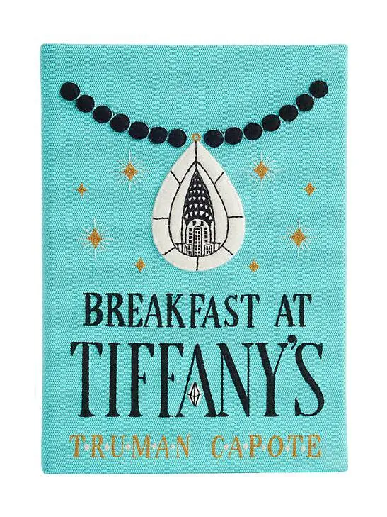 OLYMPIA LE-TAN Breakfast At Tiffany's Embroidered Book Clutch - Piscine