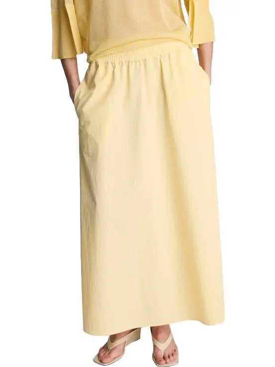 KENNETH COLE Stretch Cotton Maxi Skirt - Pastel Yellow