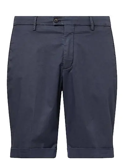 Corneliani Cotton Blend Chino Shorts - Navy Blue