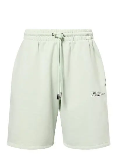 Off-White Cotton-jersey Track Shorts - Fade Out Mint