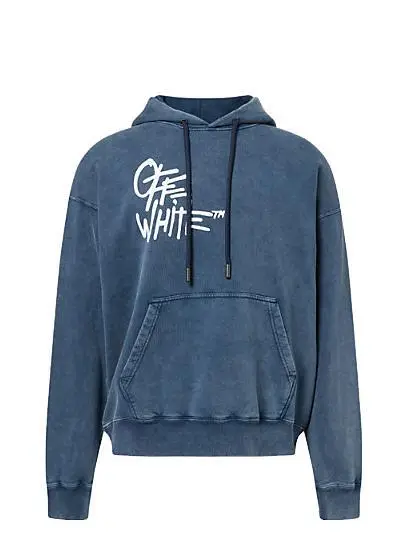 Off-White Graphic-print Cotton-jersey Hoody - Mareado Night Sky