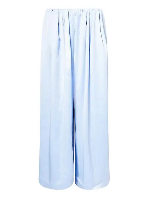 THE COUTURE CLUB Wide-leg Satin Trousers - Powderblue