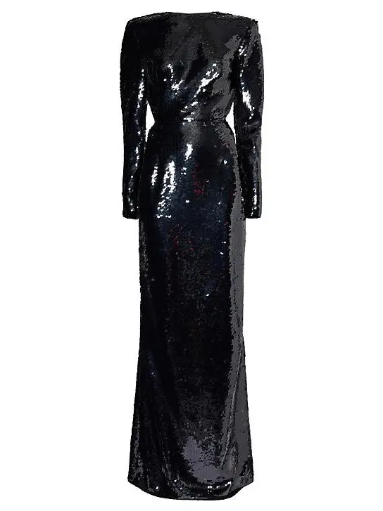 Stella McCartney Open-back Sequin-embellished Maxi Dress - Black
