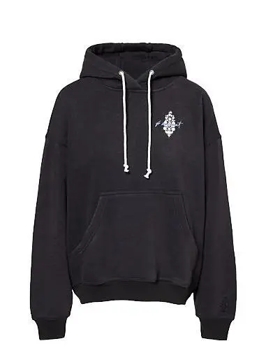 Free People Final Call Logo Cotton-jersey Hoody - Black Combo