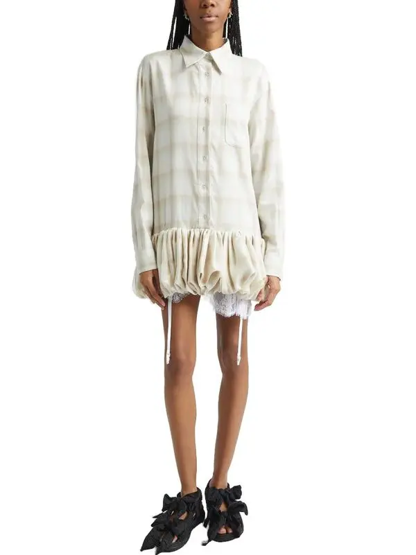 Collina Strada Valerian Plaid Mini Shirtdress - Haze Plaid