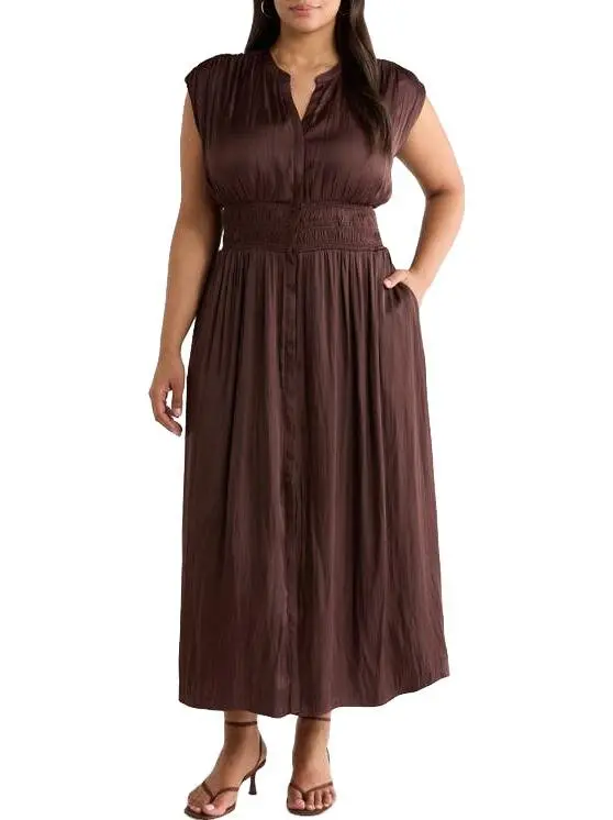 Nordstrom Smocked Waist Maxi Dress - Brown Roast
