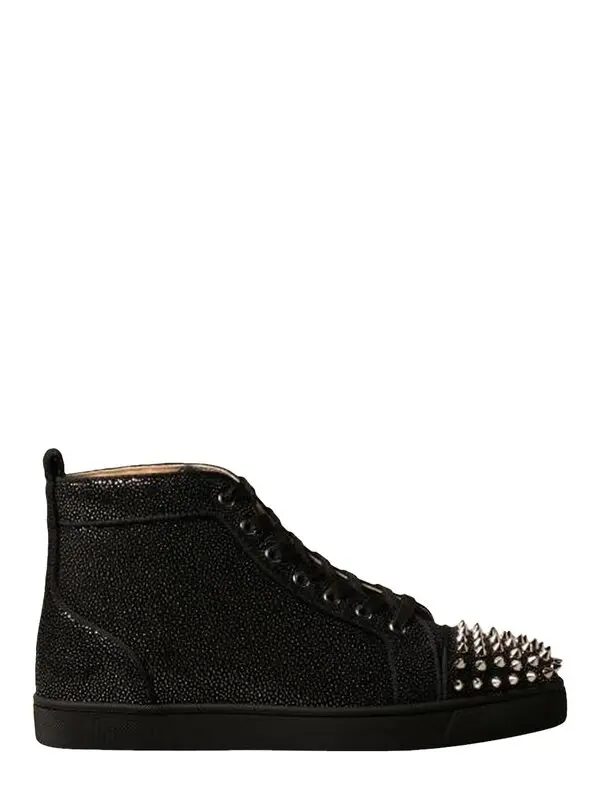 CHRISTIAN LOUBOUTIN Lou Spikes Orlato Flat - Black