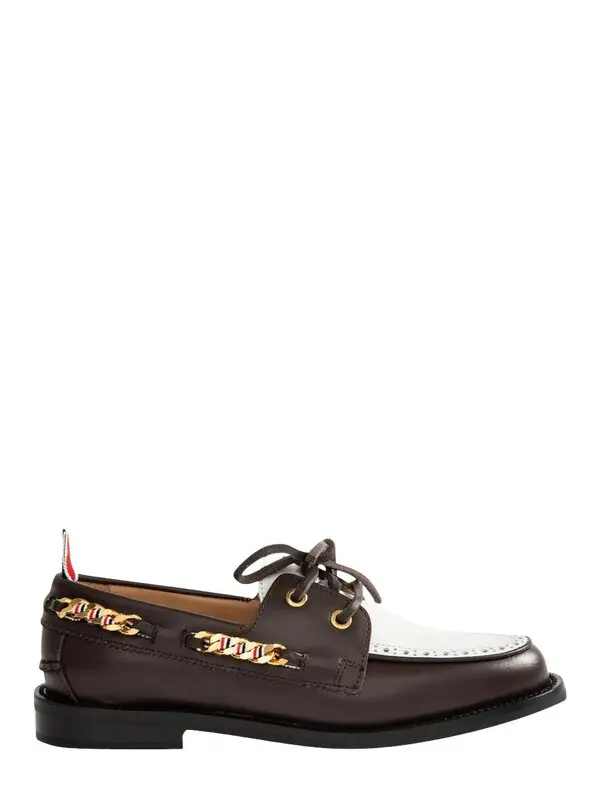 Thom Browne Brogue Boat Shoe - Brown
