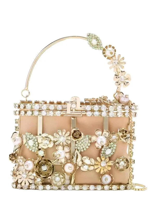 Rosantica Holli Bouquet Embellished Top-handle Mini Bag - Neutrals