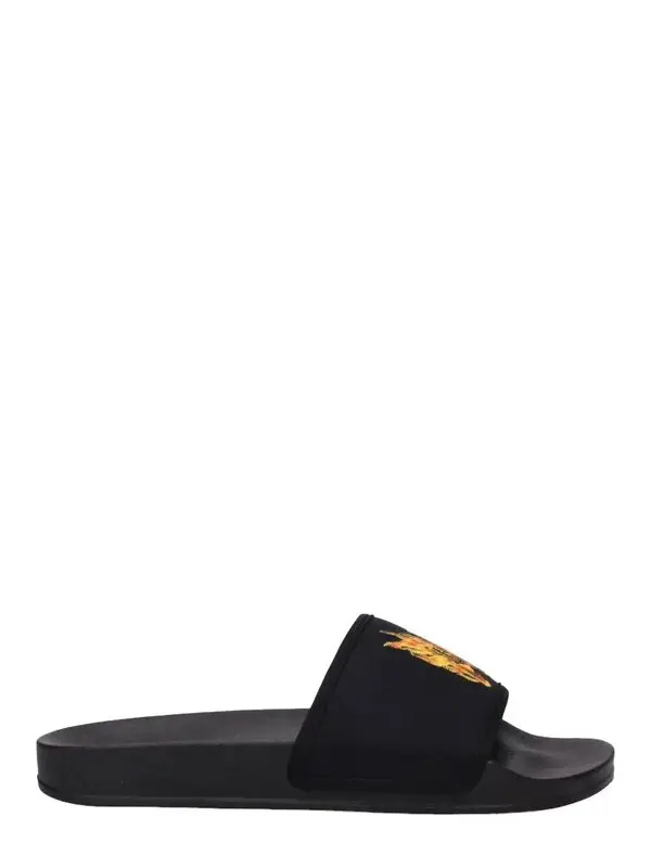 Palm Angels Embroidered Logo Slides - Black