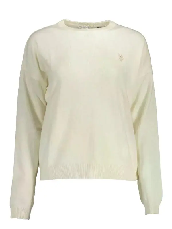 U.s. Polo Assn. Embroidered-logo Crew-neck Sweater - Neutrals