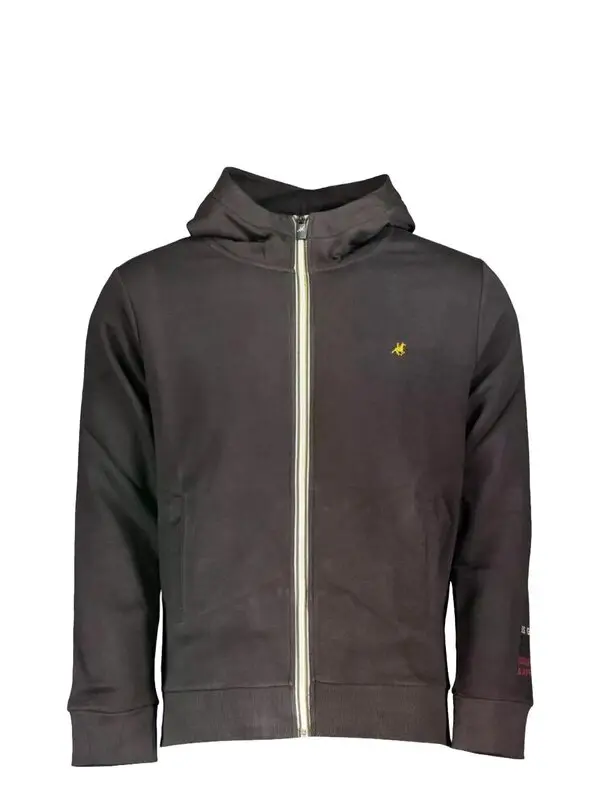 U.S. Grand Logo-embroidered Zip-up Hoodie - Grey