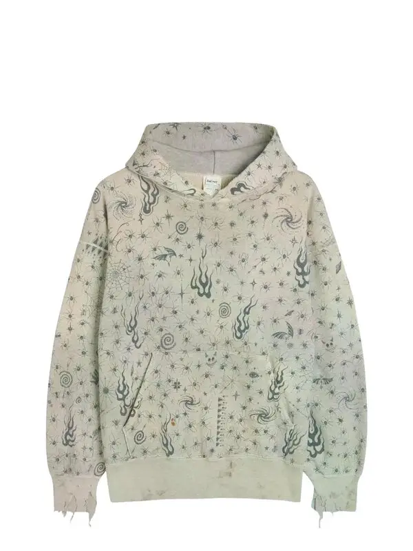 Saint Laurent Printed Hoodie - Neutrals