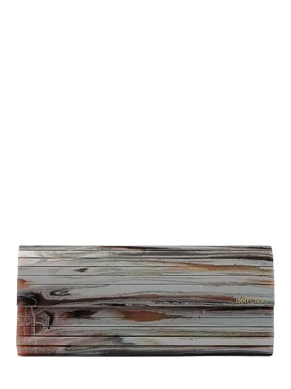 JIMMY CHOO Sweetie Marble Effect Acrylic Clutch Bag - Grey
