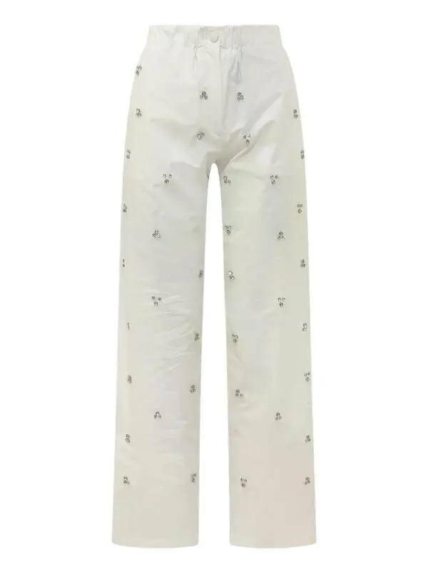A PAPER KID Crystal-embellished Trousers - White
