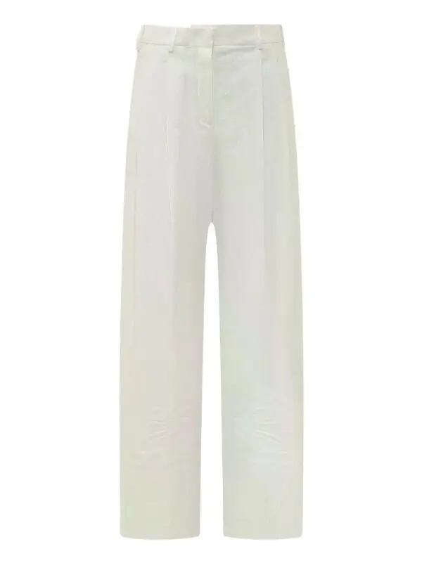A PAPER KID Pleated Linen Trousers - White