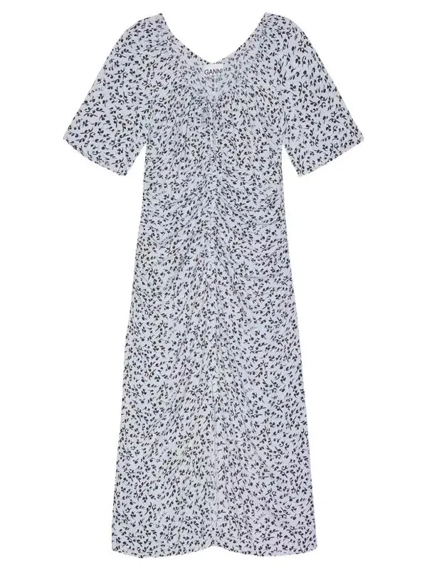 GANNI Heather Midi Dress - Blue