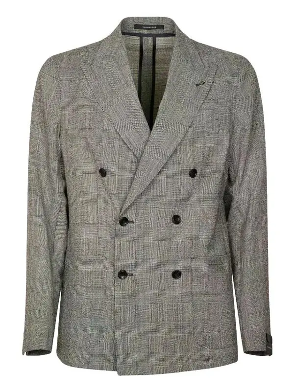 Tagliatore Prince Of Wales Check Double-breasted Jacket - Grey