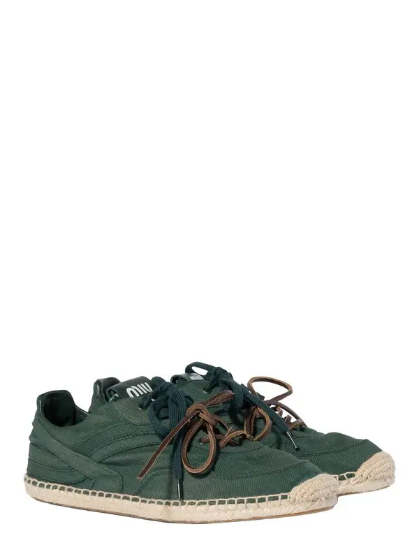 Miu Miu Gymnasium Gabardine Sneakers - Bottle Green