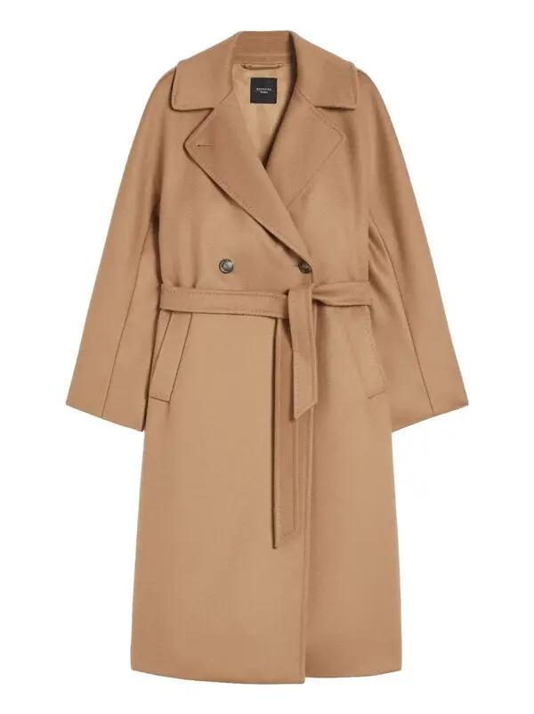 Max Mara Wool Broadcloth Robe Coat - Camel