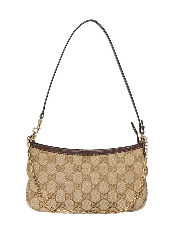 Gucci Small Gg Canvas Shoulder Bag - Brown