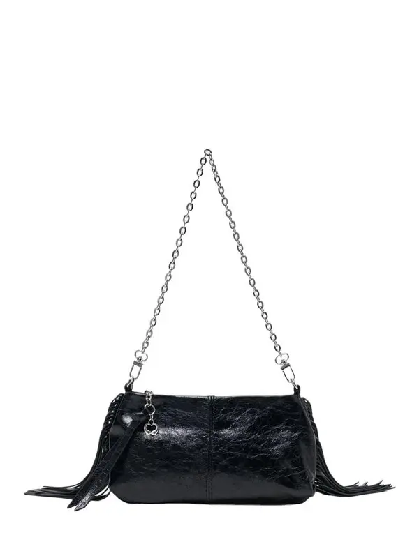 Maje Patent Leather Miss M Pouch Bag - Black