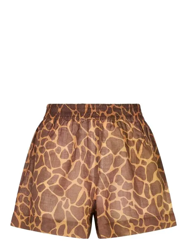MC2 SAINT BARTH Giraffe-print Shorts - Brown