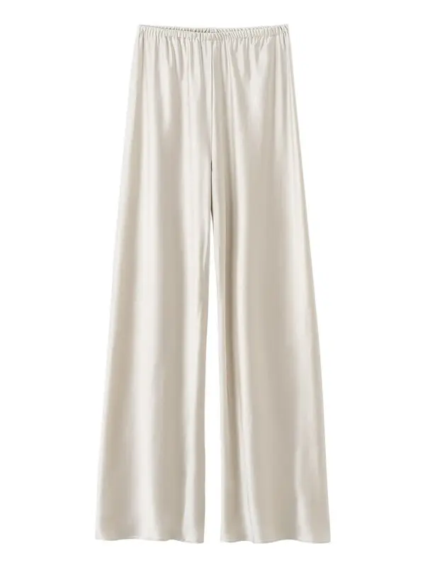 Almada Label Bias Satin Trousers - Vanilla