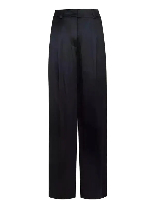 Peserico Satin Wide-leg Trousers - Blue