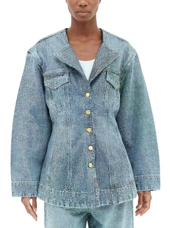 GANNI Buttoned Pocket Jacket - Blue