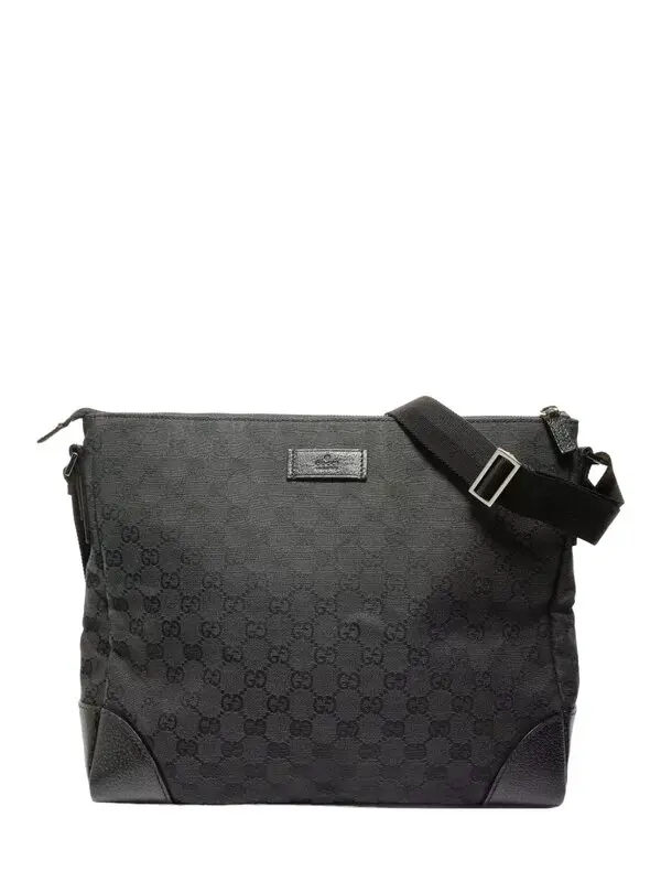 Gucci 1990-2010s Gg Canvas Shoulder Bag - Black