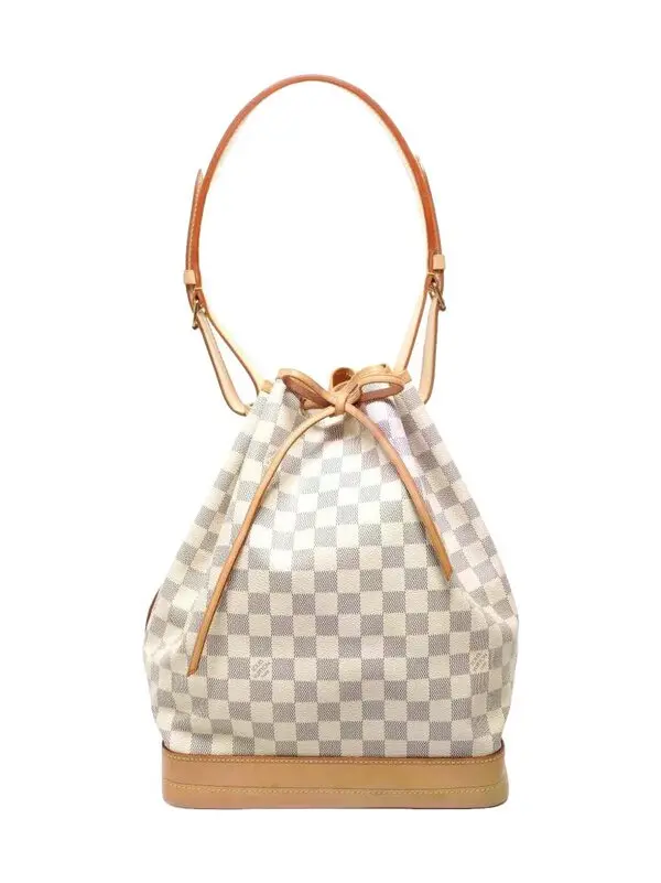 LOUIS VUITTON 2007 Damier Azur Noe Tote Bag - White