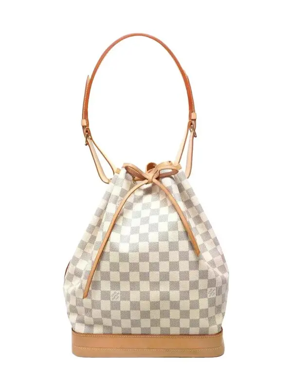 LOUIS VUITTON 2007 Damier Azur Noe Tote Bag - White