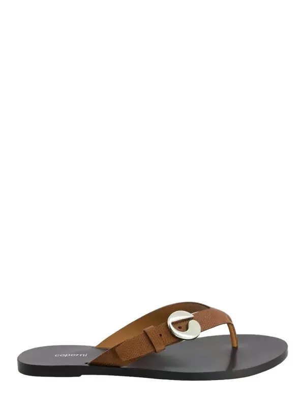 Coperni Lizard-effect Buckle Sandals - Brown
