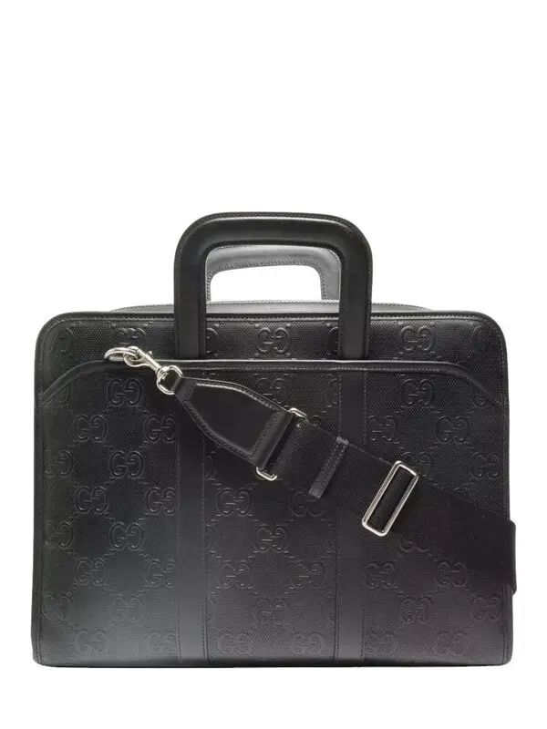 Gucci Gg Embossed Business Bag - Black