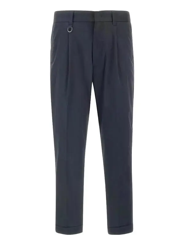PAOLO PECORA Pleated Turned-up Trousers - Blue