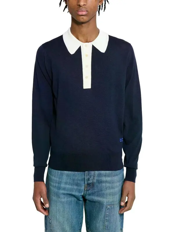 WALES BONNER Henry Merino Wool Sweater - Blue