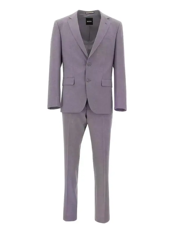 BOSS Micro-pattern Slim-fit Suit - Purple