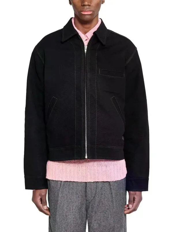 StÜssy Work Contrast-stitch Collared Jacket - Black