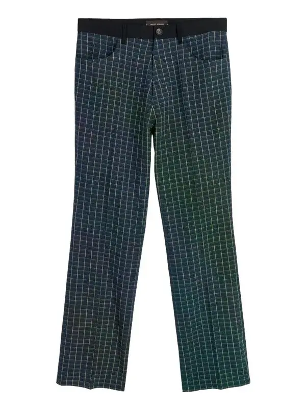 WALES BONNER Check-pattern Trousers - Blue