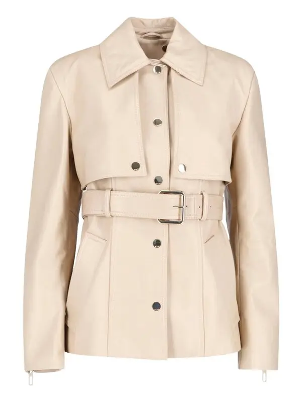 Sportmax Two-piece Nappa Leather Jacket - Beige