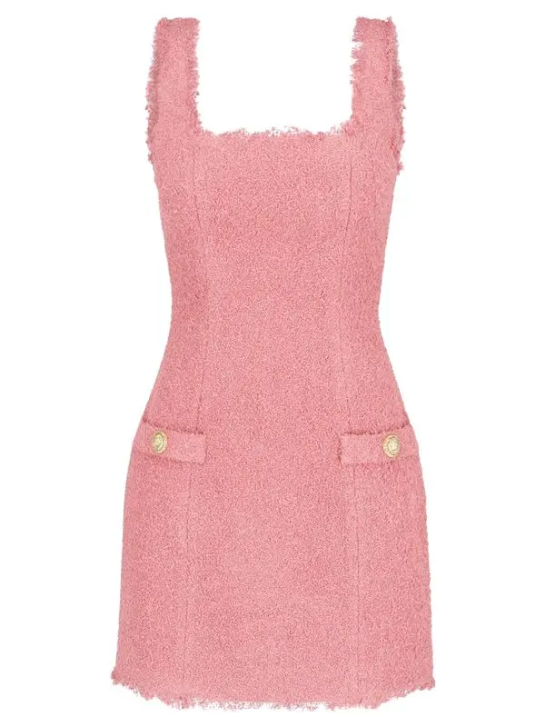 Balmain Tweed Mini Dress - Pink