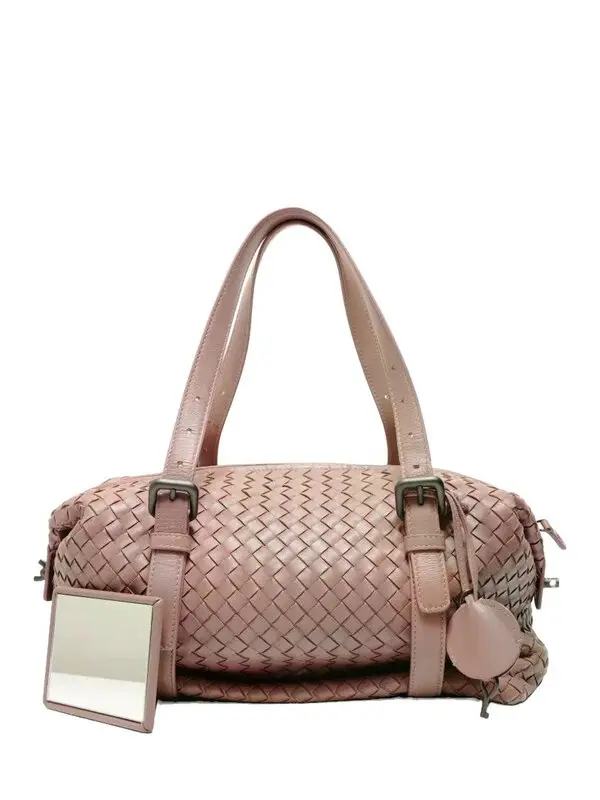 Bottega Veneta 2000-2010s Intrecciato Shoulder Bag - Pink