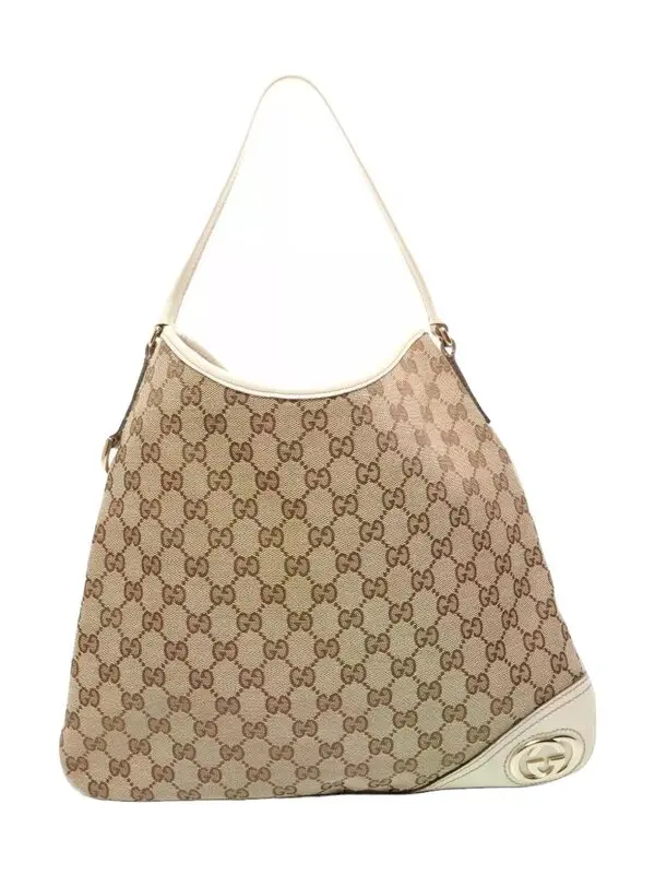 Gucci 2000s Britt Gg Canvas Shoulder Bag - Neutrals